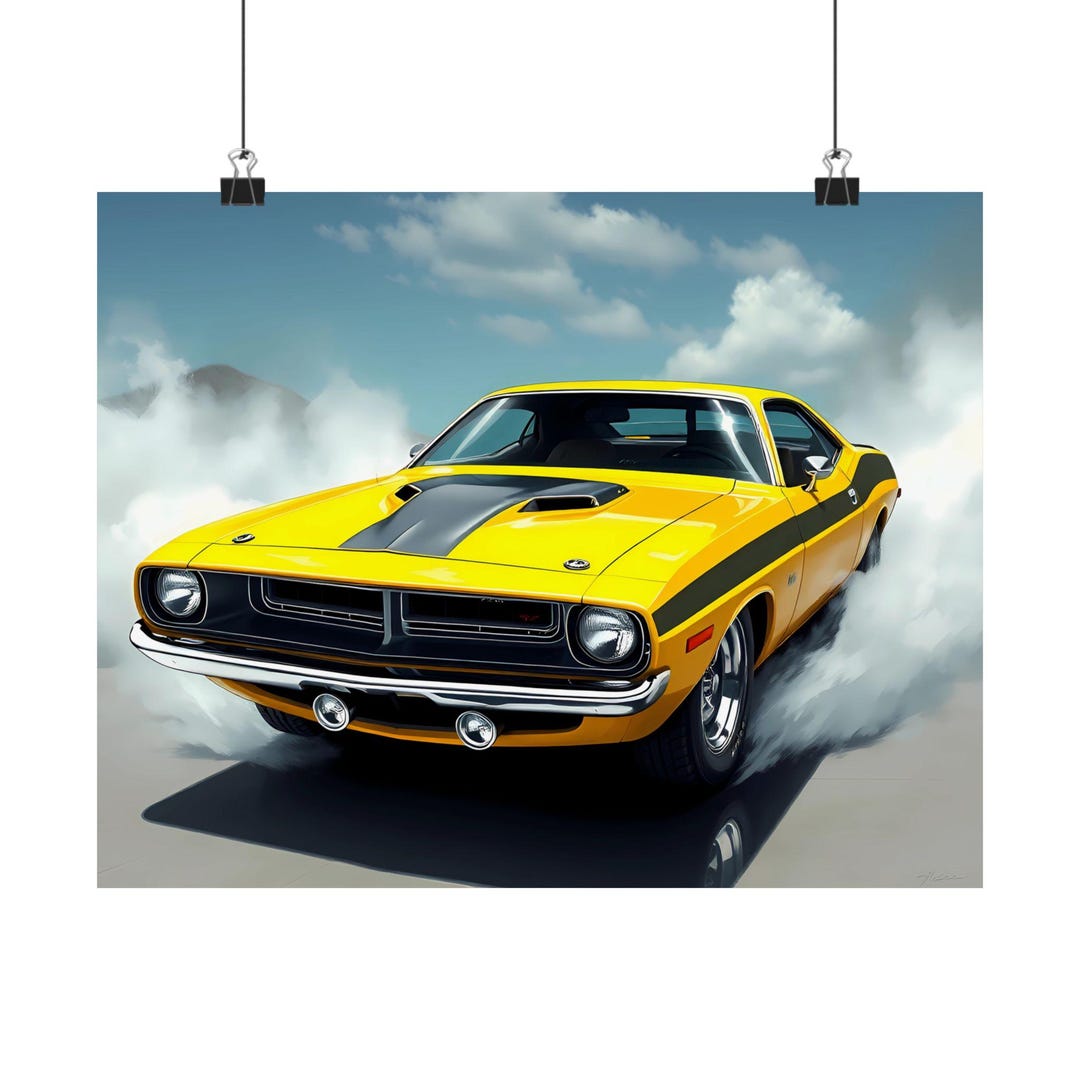 1970 Plymouth Barracuda Poster Iconic Muscle Car Wall Art for Classic ...