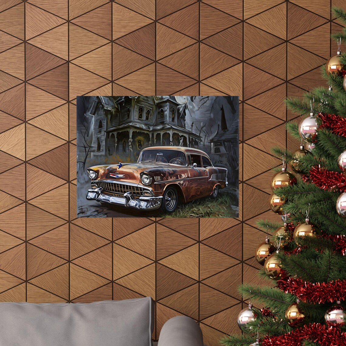 Haunted Chevy Belair Matte Horizontal Posters Home Decoration Wall Art ...