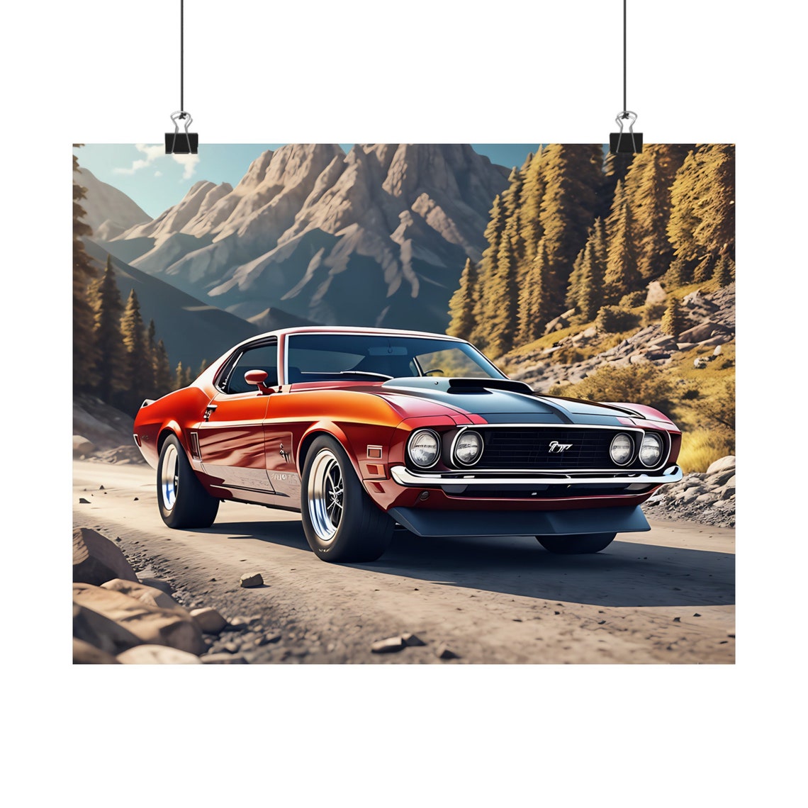 1971 Ford Mustang Mach 1 Matte Horizontal Posters Home Decoration Wall ...
