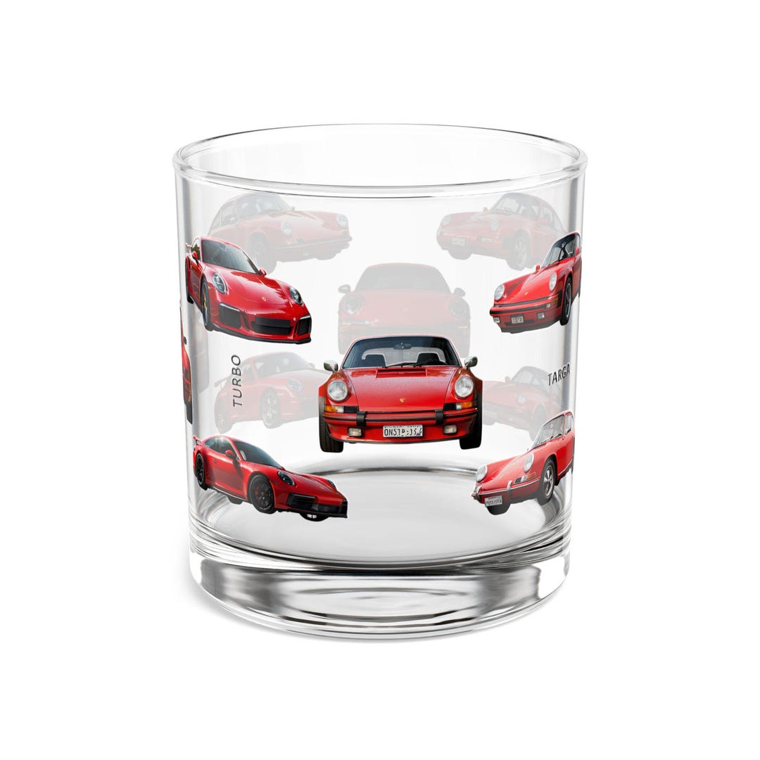 Red Porsche 911 Era Rocks Glass, 10oz - Etsy