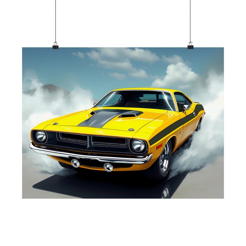 1970 Plymouth Barracuda Poster Iconic Muscle Car Wall Art for Classic ...