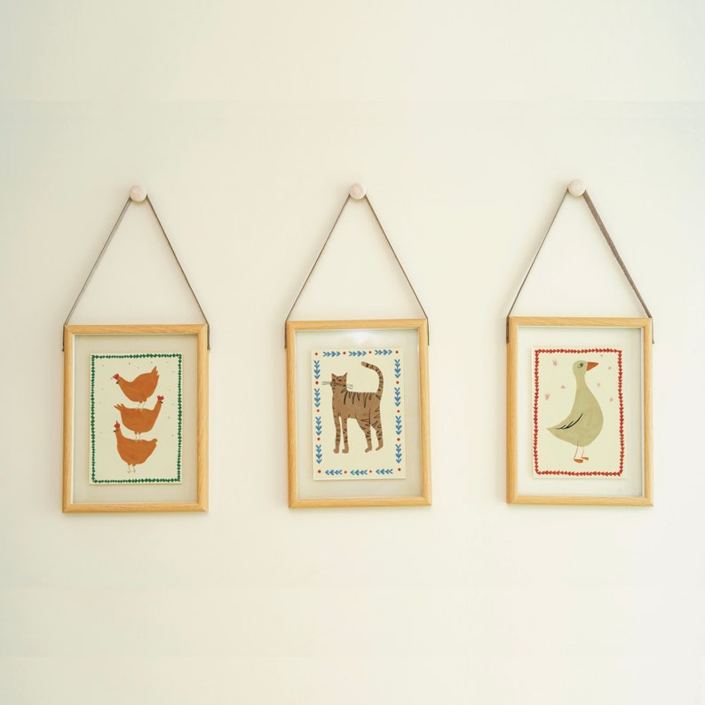 Cottage Core Wall Art, Chicken Print, Farmhouse Wall Decor, Boho ...