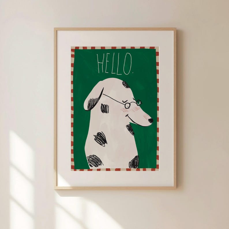 Funny Dog Print, Whimsical Animal Prints, Vintage Nursery Art, Playful ...