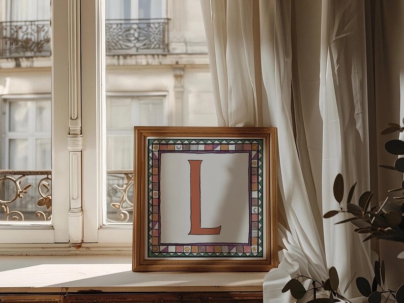 L Initial Print Decor, Nursery Letter Wall Art, New Born Baby Gift ...
