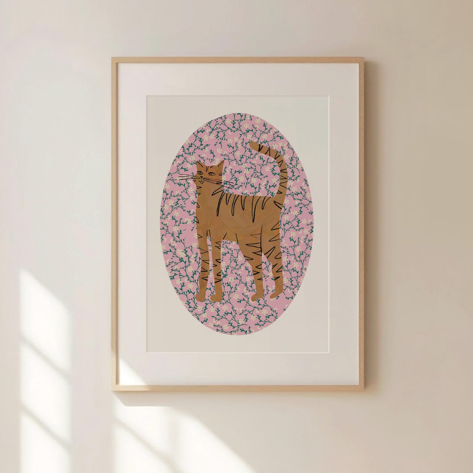 Funny Cat Poster, Cute Kitten Illustration, Cat Lover Gift, Cottage Cat ...