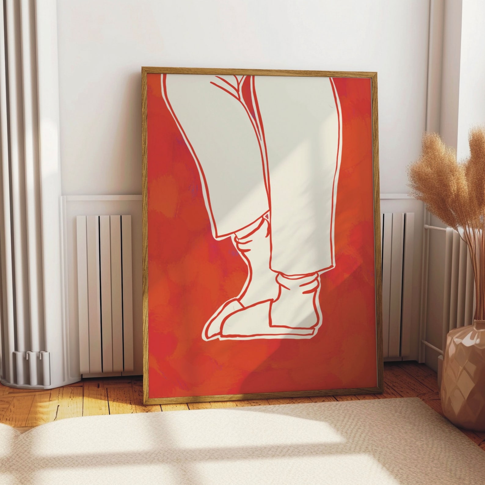 Maximalist People Portrait Print Modern Handmade Prints Eclectic Red ...