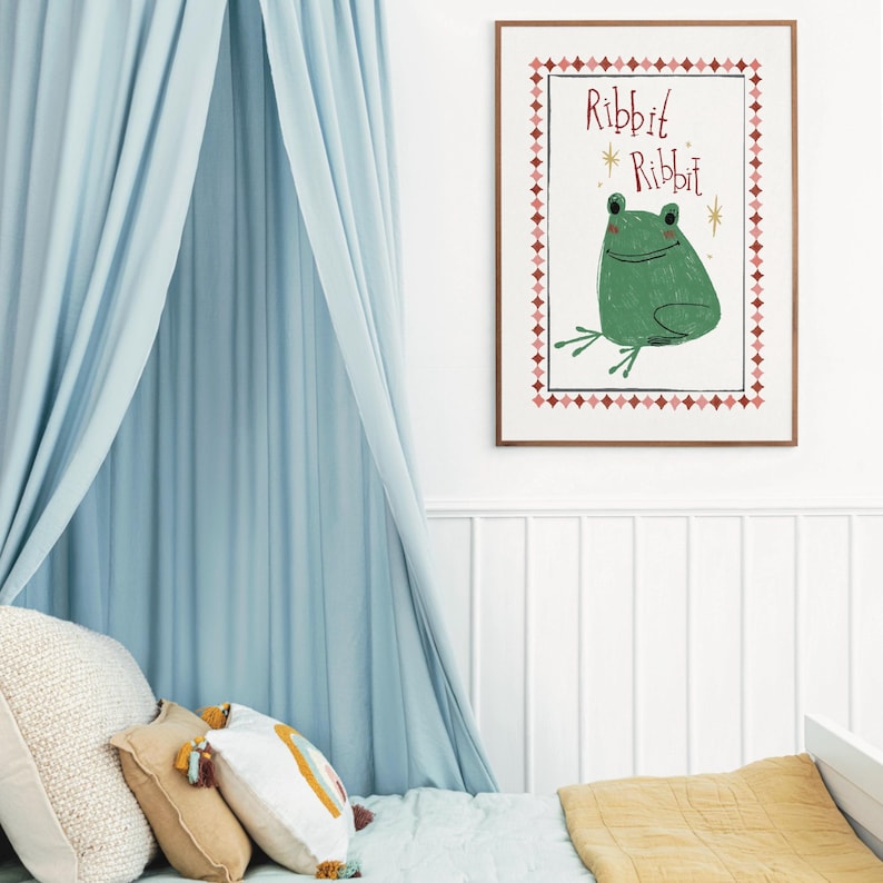 Funny Frog Print, Whimsical Animal Prints, Vintage Magical Nursery Art ...