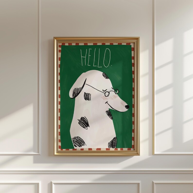 Funny Dog Print, Whimsical Animal Prints, Vintage Nursery Art, Playful ...