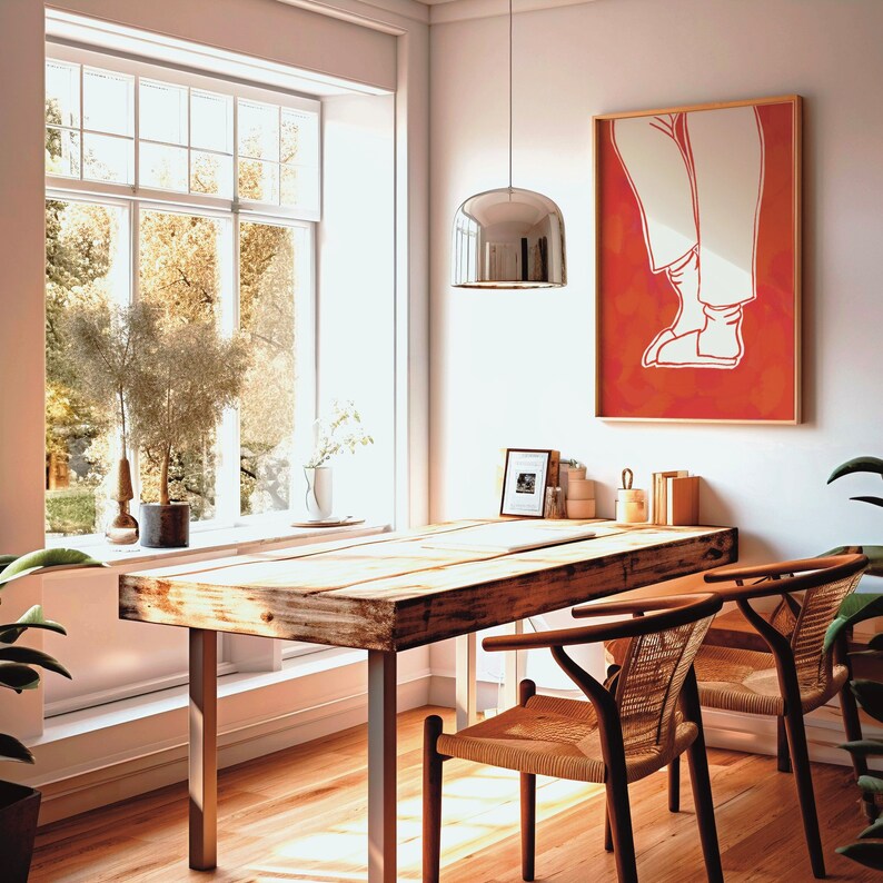 Maximalist People Portrait Print Modern Handmade Prints Eclectic Red ...