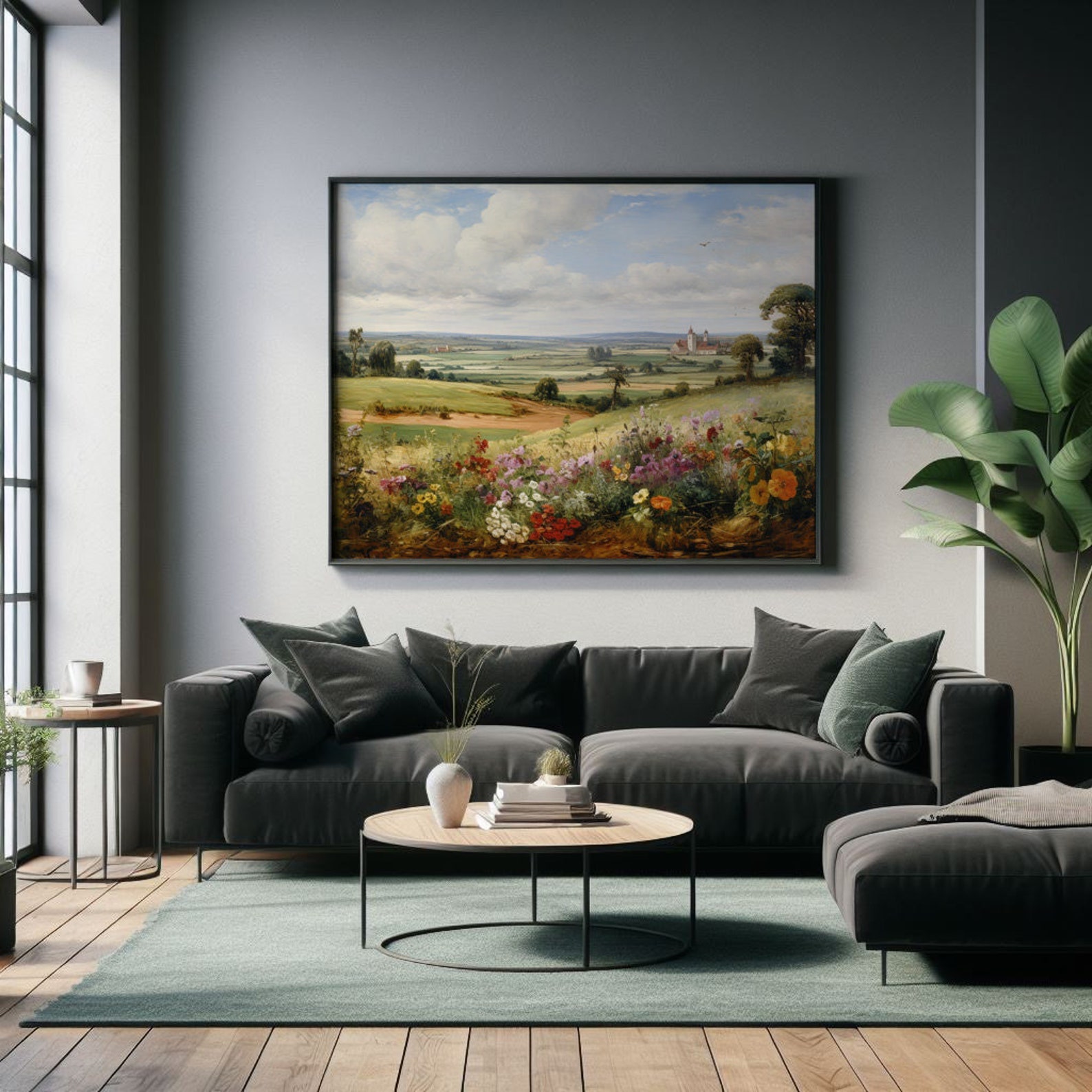 Printable Oil Painting, Renaissance Landscape Art Scene, Digital ...