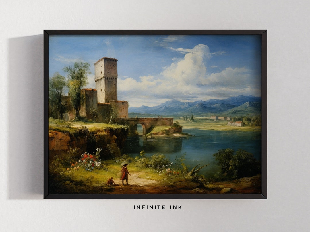 Printable Oil Painting, Renaissance Landscape Art Scene, Digital ...