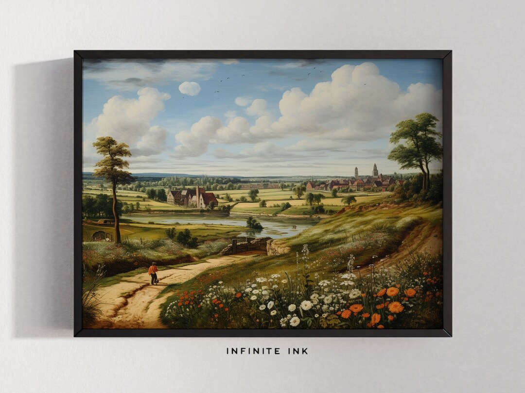 Printable Oil Painting, Renaissance Landscape Art Scene, Digital ...
