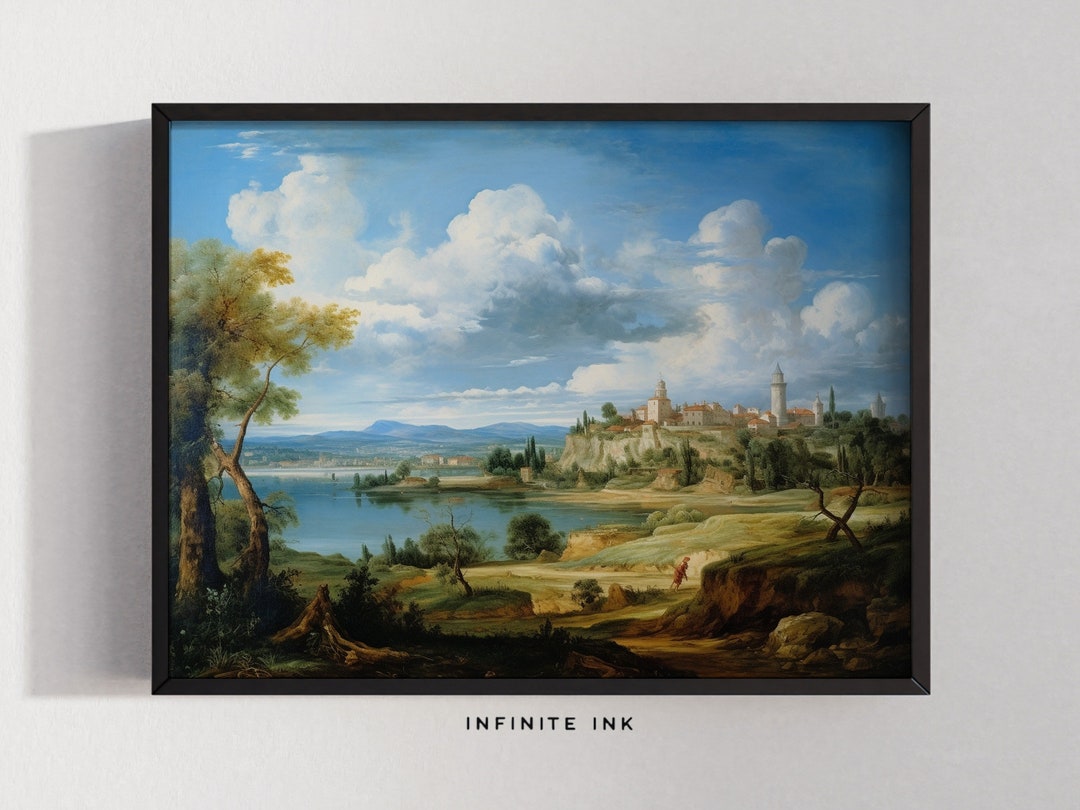 Printable Oil Painting, Renaissance Landscape Art Scene, Digital ...