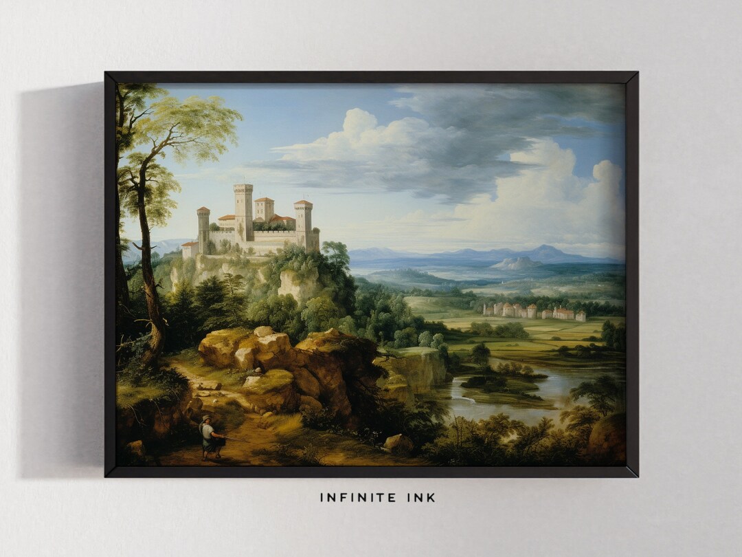 Printable Oil Painting, Renaissance Landscape Art Scene, Digital ...