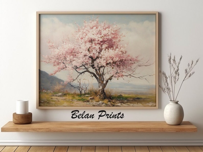 Cherry Blossom Vintage Printable Wall Art Oil Painting Cherry Tree - Etsy