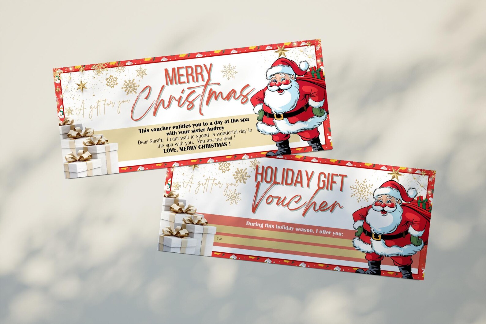 Printable Christmas Gift Voucher Template, Santa Gift Certificate ...