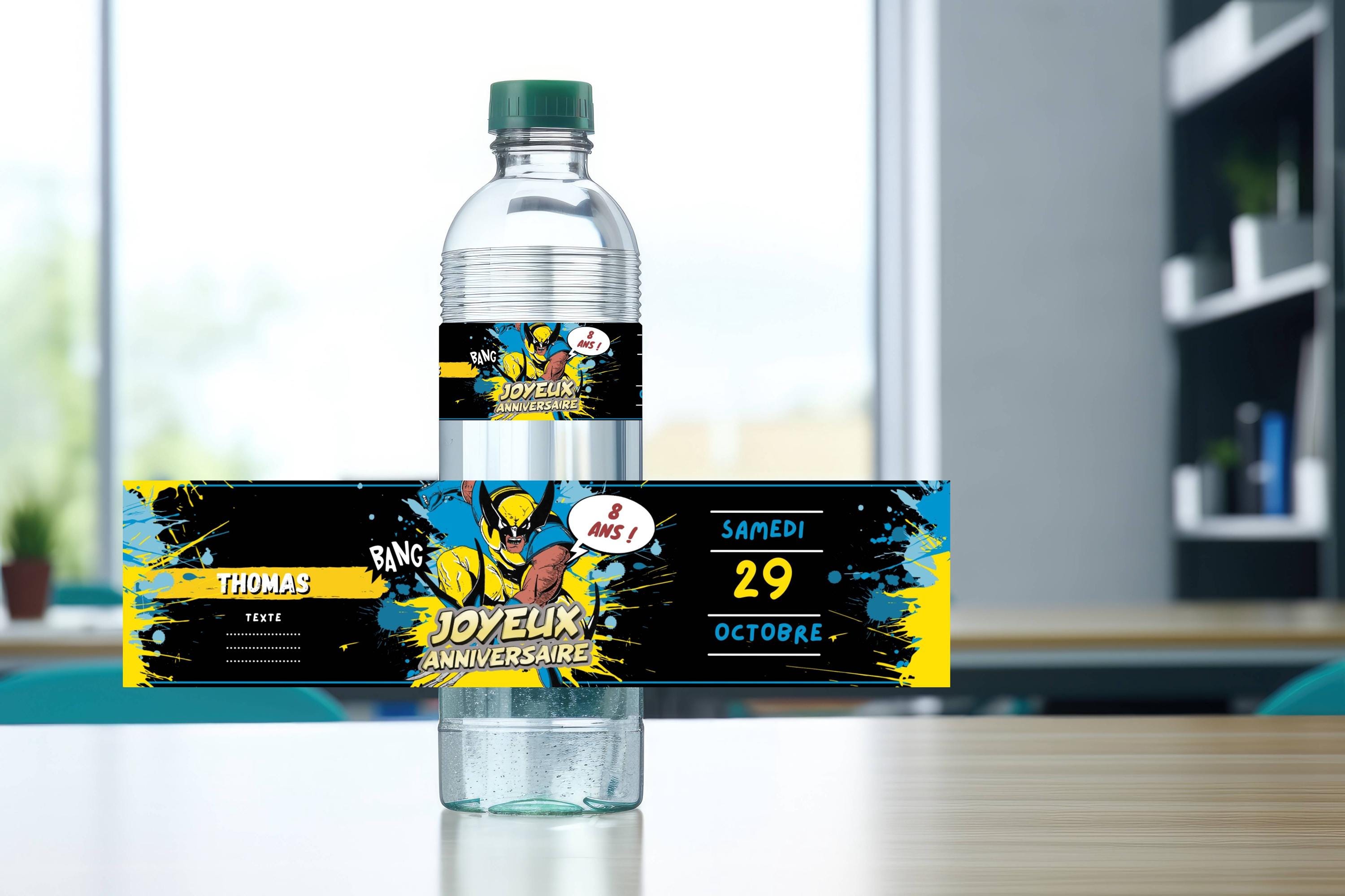 Wolverine Kids Birthday Water Bottle Label, Wolverine Kids Water Bottle ...