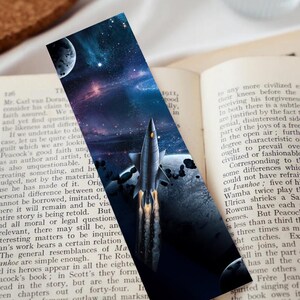 Bookmarks Space Rockets, Digital Print, Stationery for Book, Gift ...