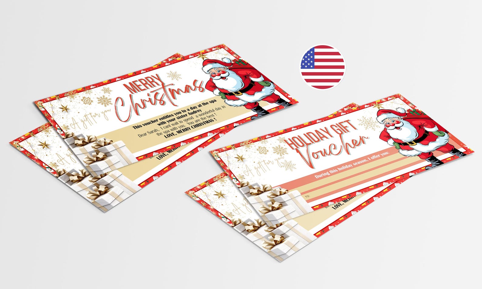 Printable Christmas Gift Voucher Template, Santa Gift Certificate ...