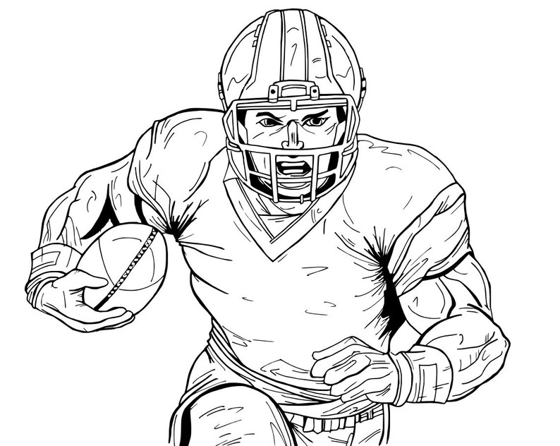 SVG File Kids Coloring Sheet Football Instant Download, Clipart ...