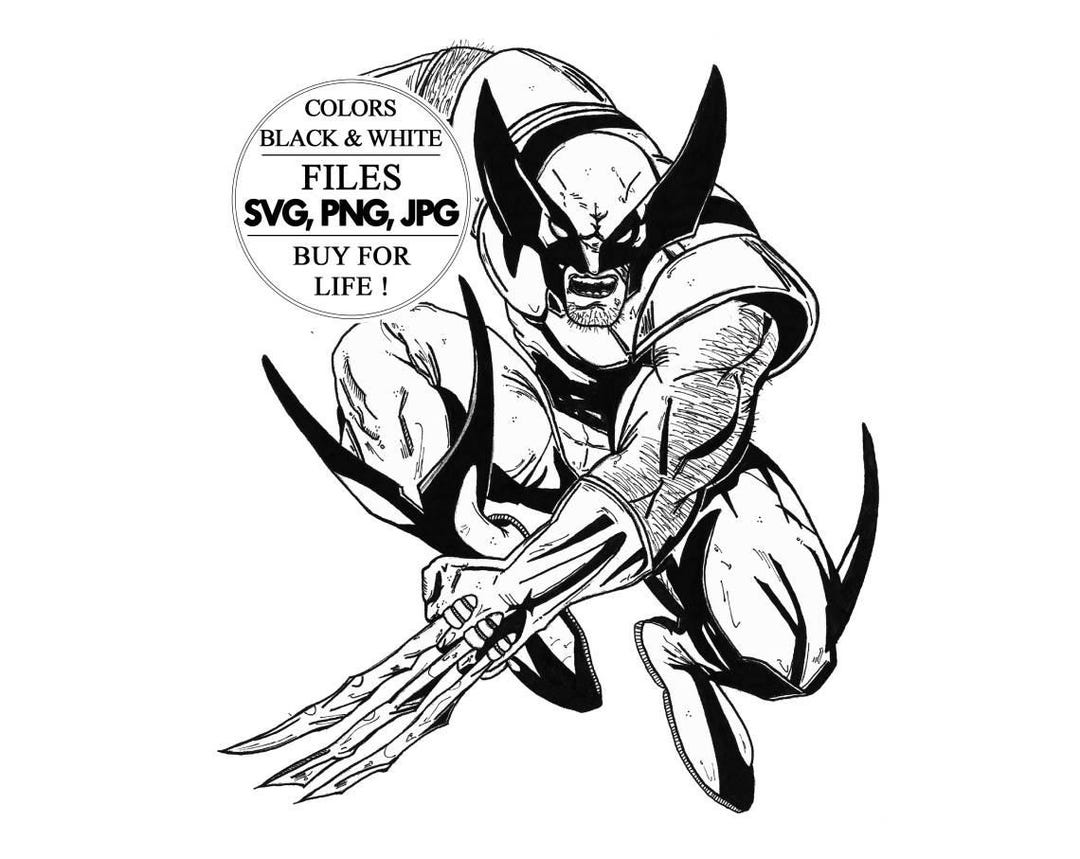 Wolverine SVG, PNG, JPG Files Pack, Prints, T-shirt Designs, Cards ...