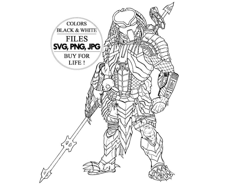 Predator Svg Files, Predator Coloring Svg, Predator White Svg, Predator ...