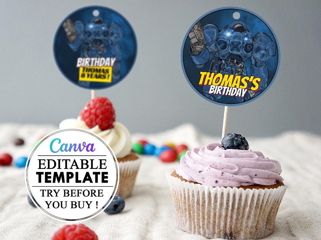 Marine Starcraft Cupcake Toppertemplate Editable Canva, Printable ...