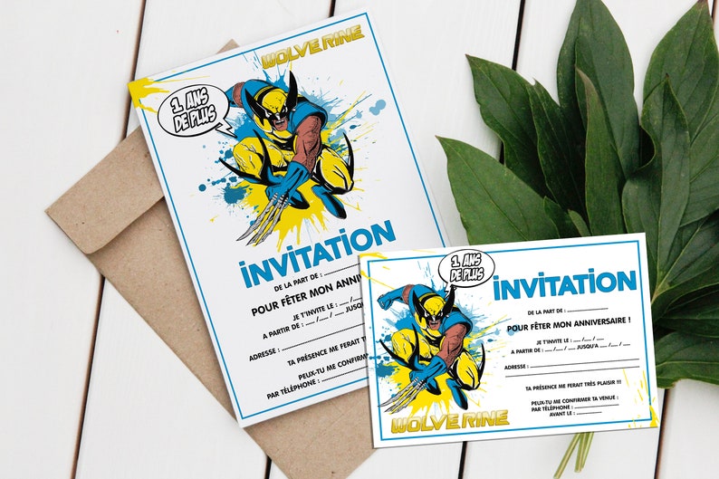 Pack / Wolverine Birthday Party Invitation Card / Wolverine Birthday ...