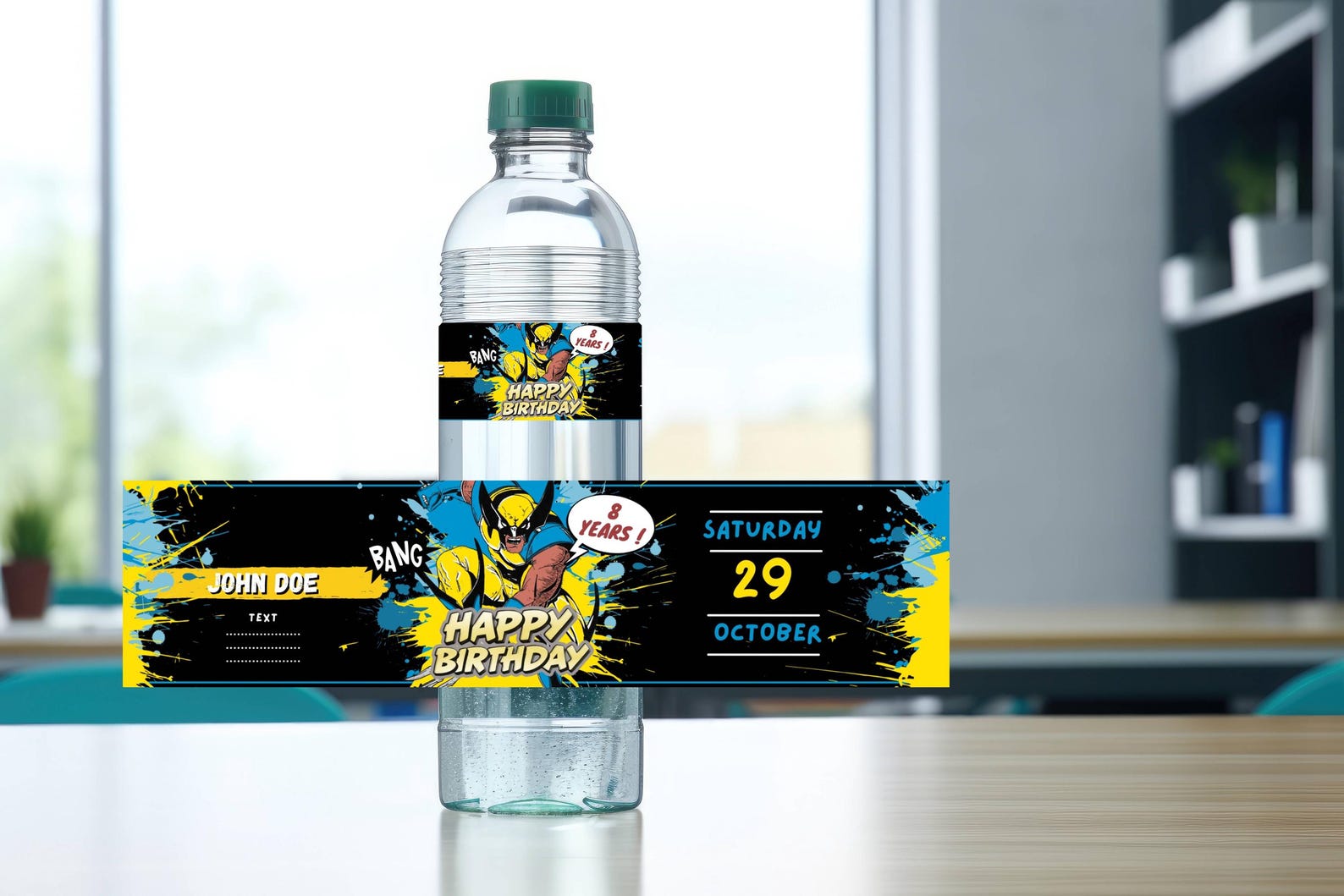 Wolverine Kids Birthday Water Bottle Label, Wolverine Kids Water Bottle ...