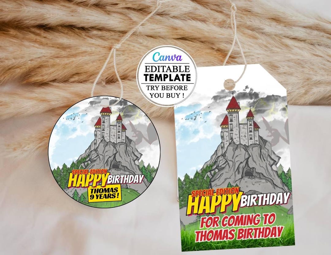 Editable Medieval Round Favor Tag Template, Medieval Round Tag ...