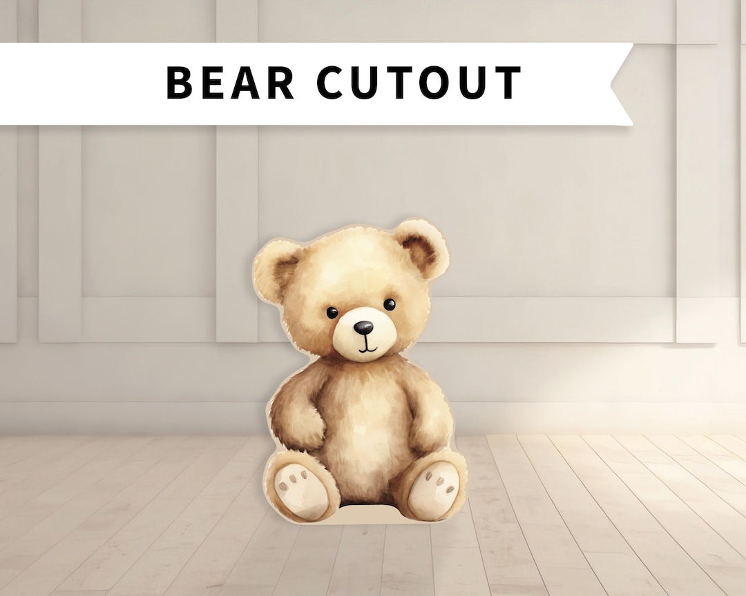 Teddy Bear Cutout: Baby Shower Decor, Large Foam Board With Stand - Etsy