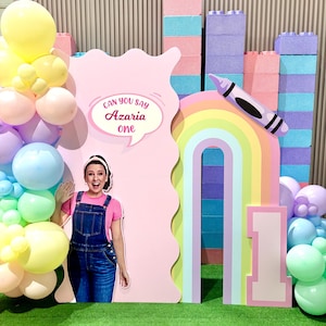 Miss Rachel Birthday Backdrop With Cutouts: Foam Board With Stands - Etsy