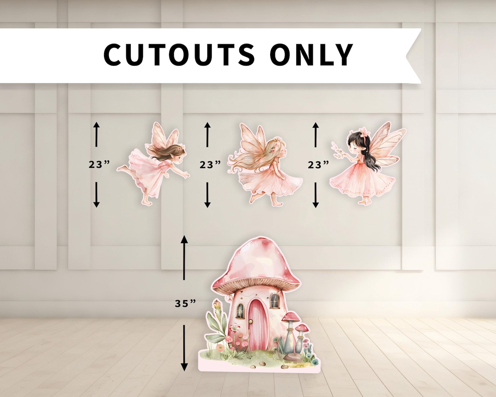 Fairy Birthday Backdrop With Cutouts: Printed Foam Board Decor - Etsy