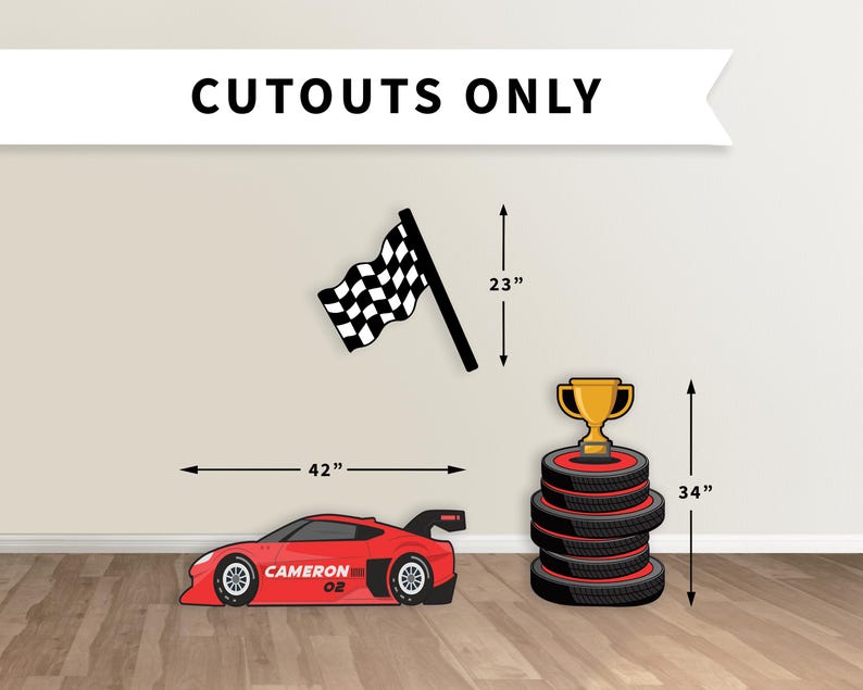 Race Car Birthday Backdrop: Large Racer Theme Sign, Foam Board With ...