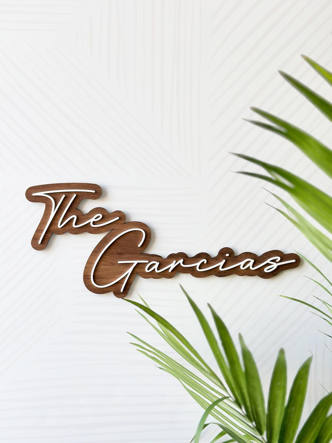 Custom Layered Wood Family Name Sign: Personalized Acrylic Last Name - Etsy