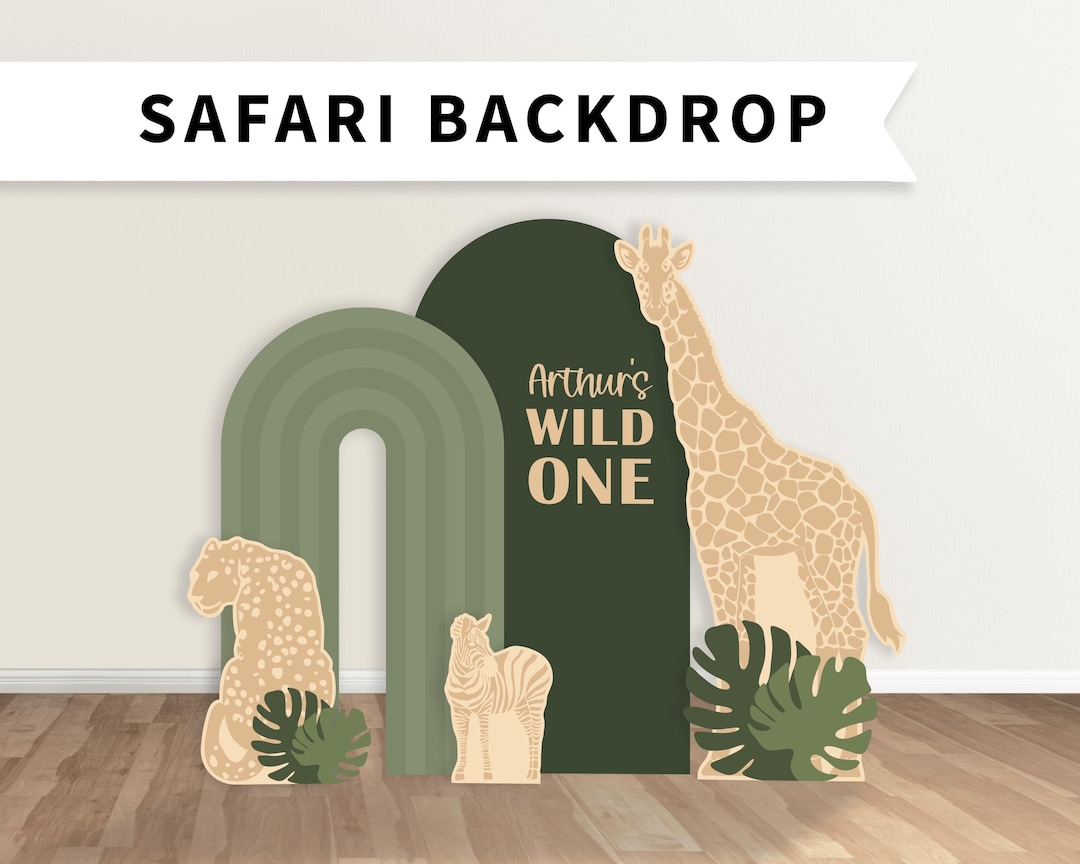 Safari Backdrop Birthday Large Backdrop Jungle Safari Theme Sign Big ...