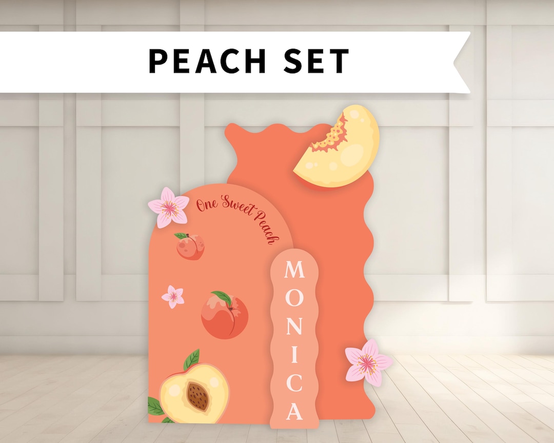 Sweet Peach Birthday Backdrop: Large Foam Board Backdrop With Stands - Etsy