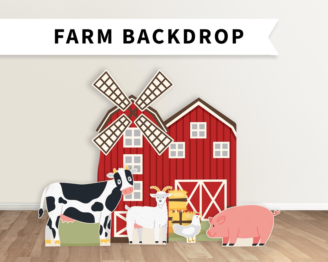Farm House Large Backdrop Barn Birthday Backdrop Foam Board With Stands ...