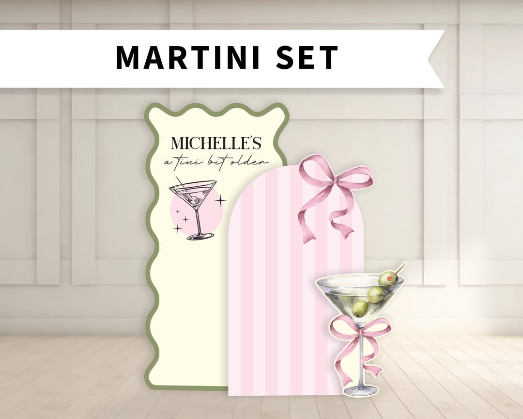 Pink Martini Birthday Custom Large Backdrop Martini Cutout Foam Board ...
