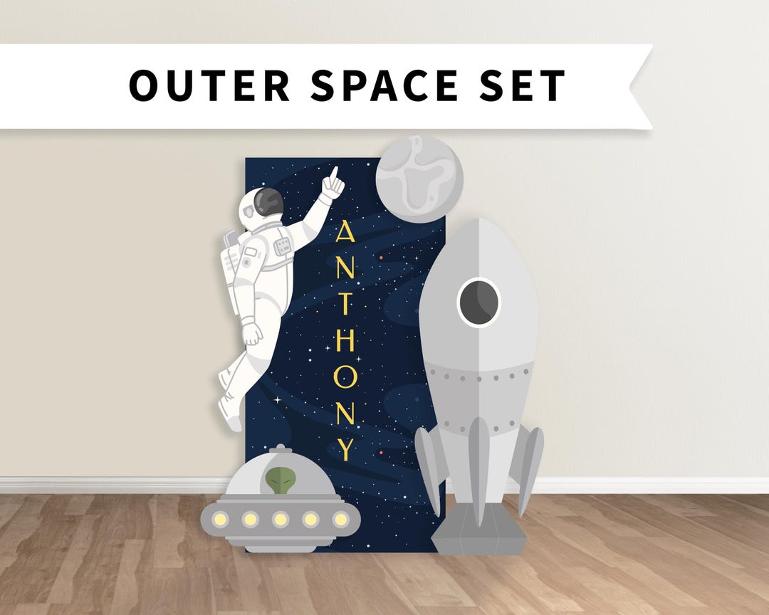 Astronaut Birthday Backdrop: Space Rocket Foam Board Decor - Etsy