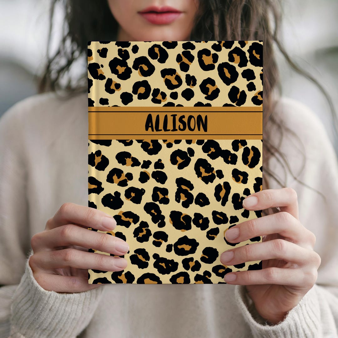 Personalized Animal Print Journal Custom Name Hardcover Notebook ...