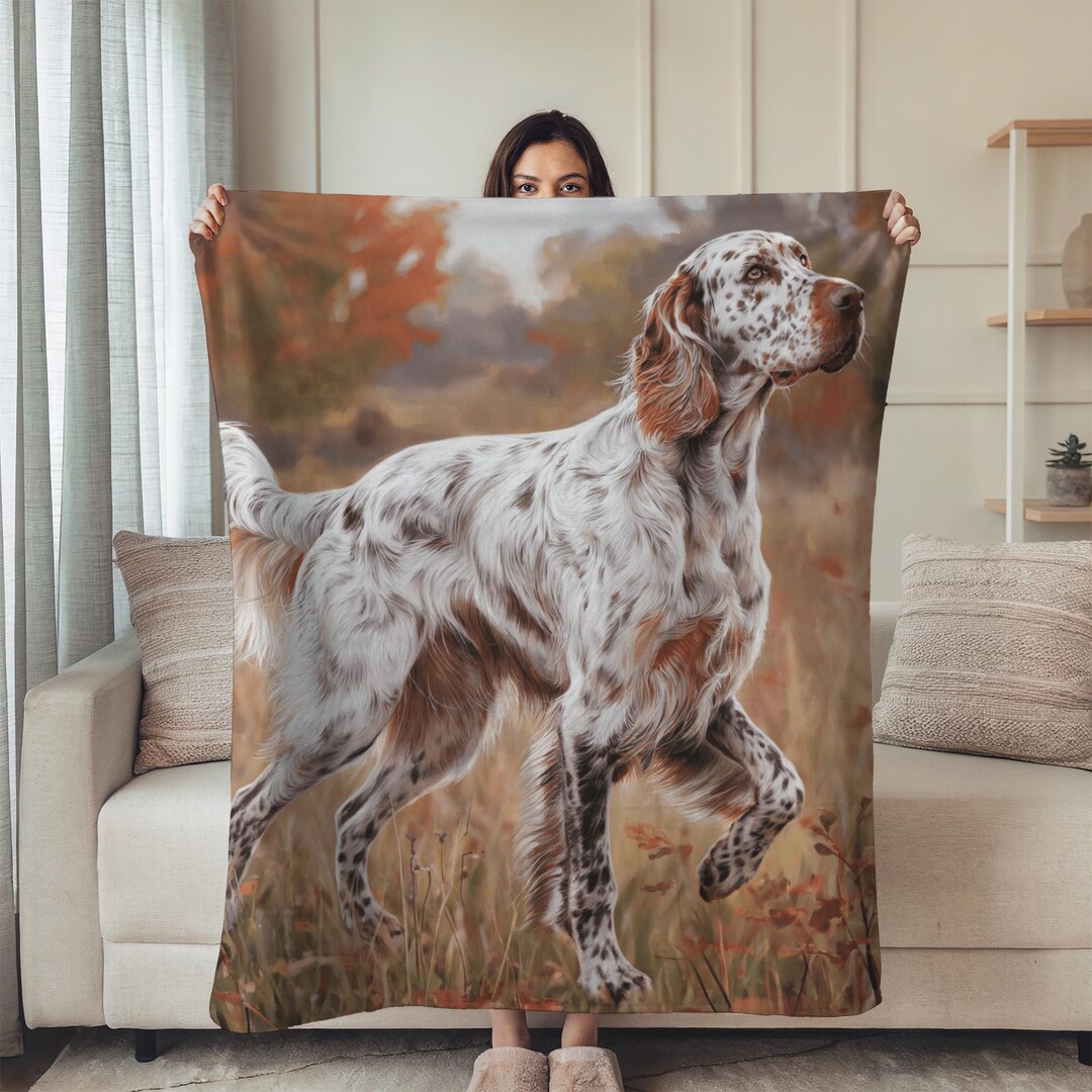 Velveteen Plush Blanket English Setter Hunting Scene, Cozy Throw for ...