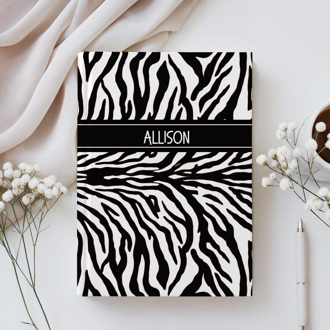 Personalized Animal Print Journal Custom Name Hardcover Notebook ...