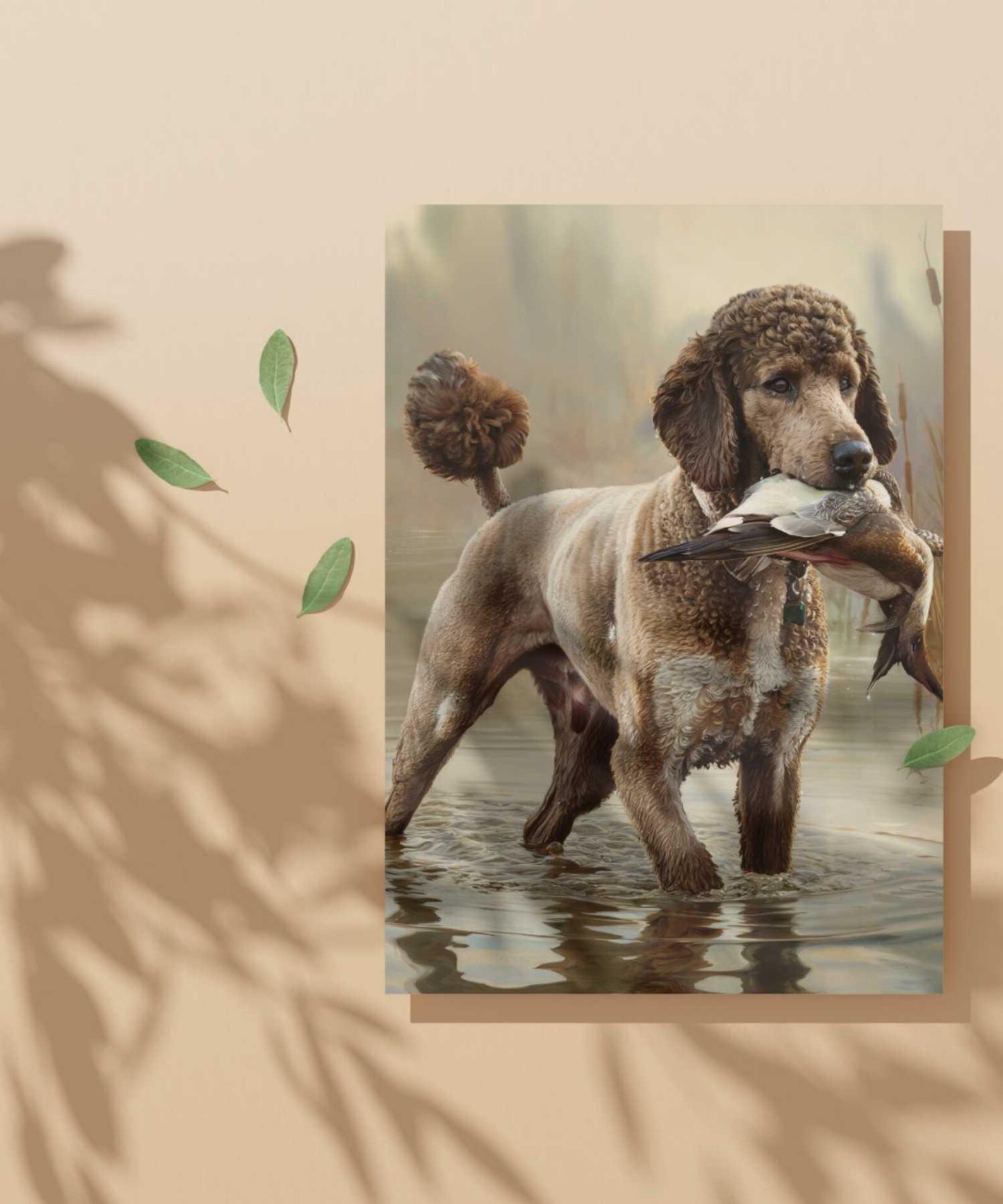 Standard Poodle Hunting Art Digital Print Working Dog Series Duck ...