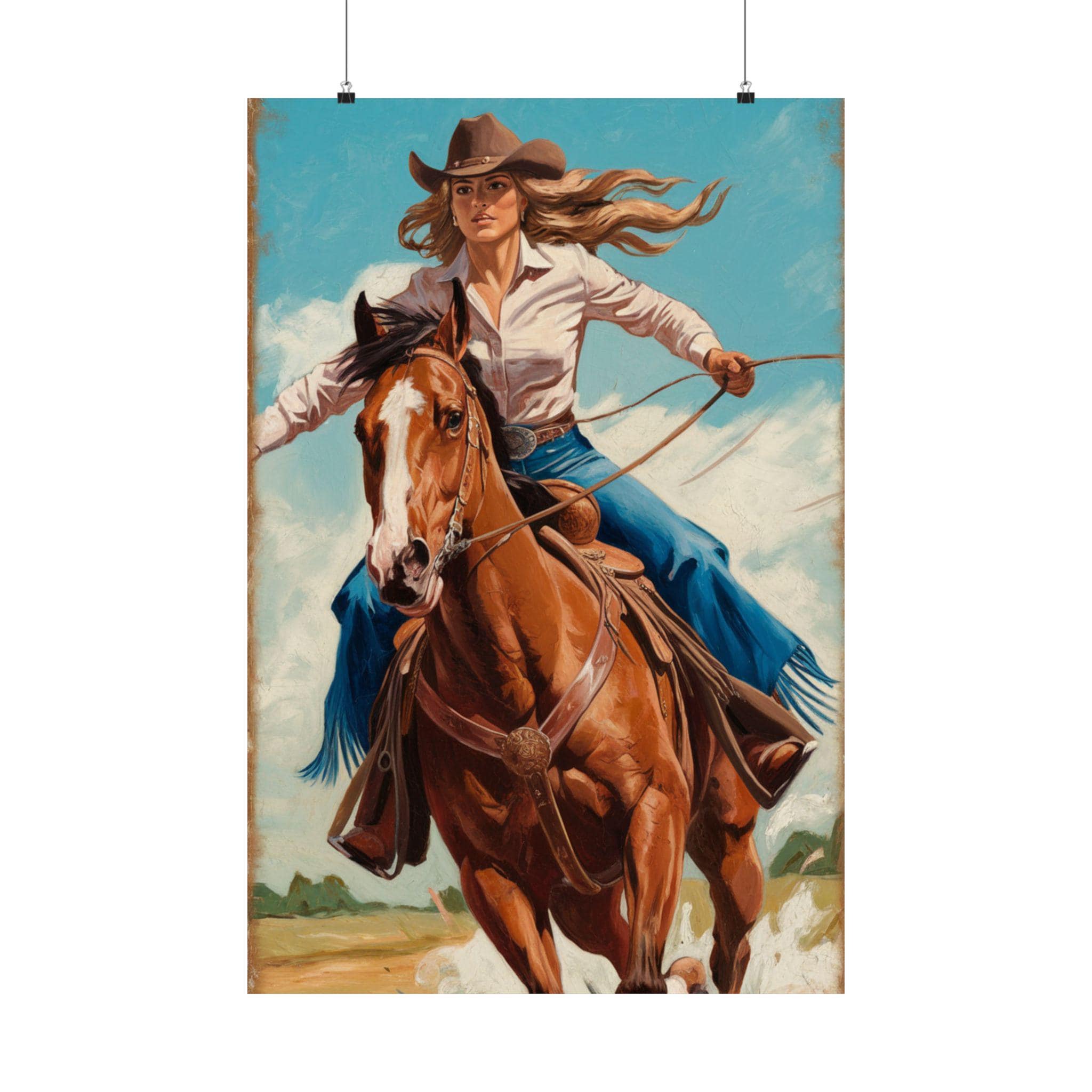 Vintage Rodeo Queen Poster, Western Cowgirl Wall Art, Matte Vertical ...