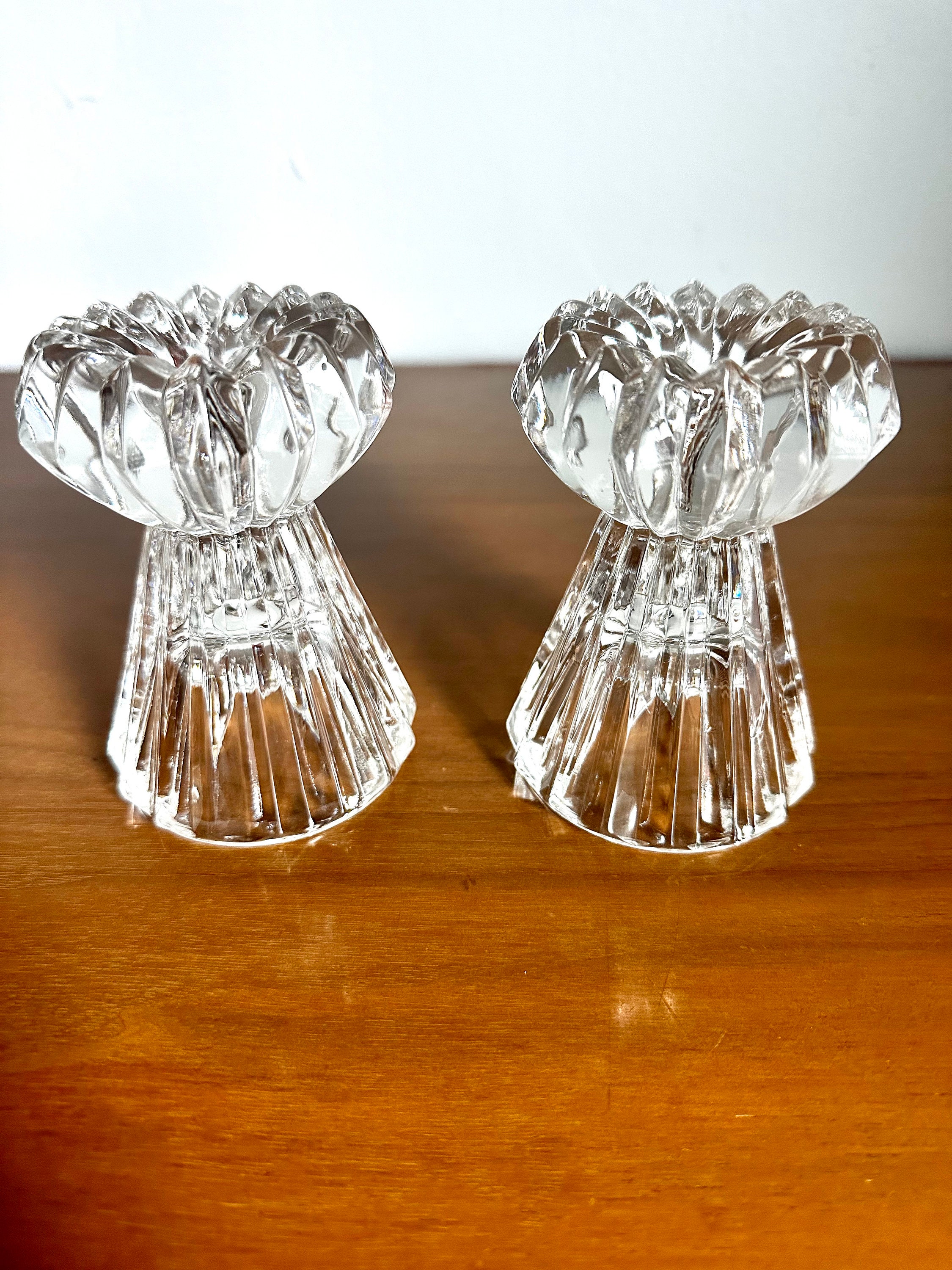 Vintage Mikasa Diamond Fire Design Candle Holders - Etsy