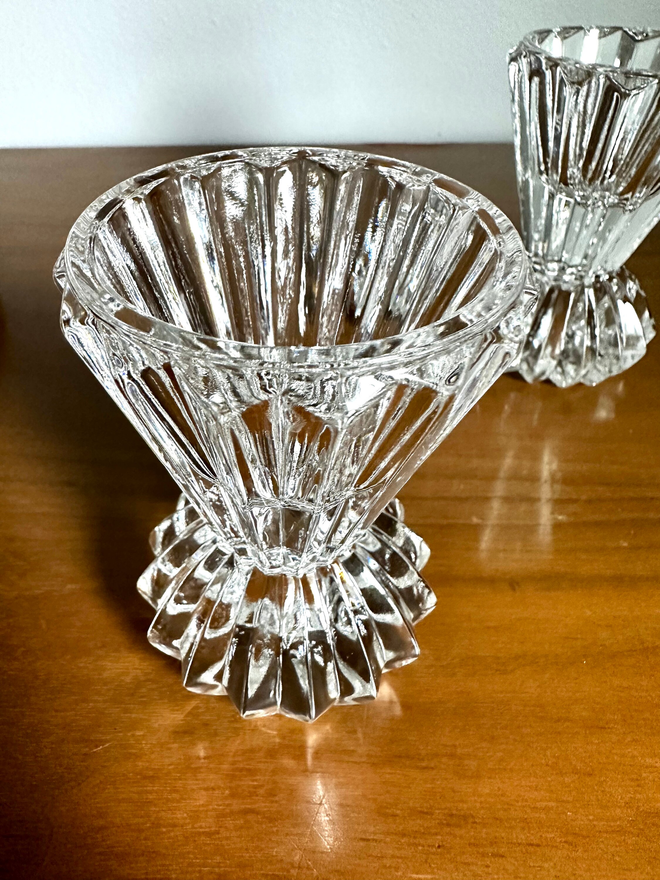 Vintage Mikasa Diamond Fire Design Candle Holders - Etsy