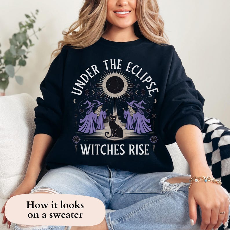 Witchy Eclipse PNG, Mystical Witches Clipart, Celestial Digital ...