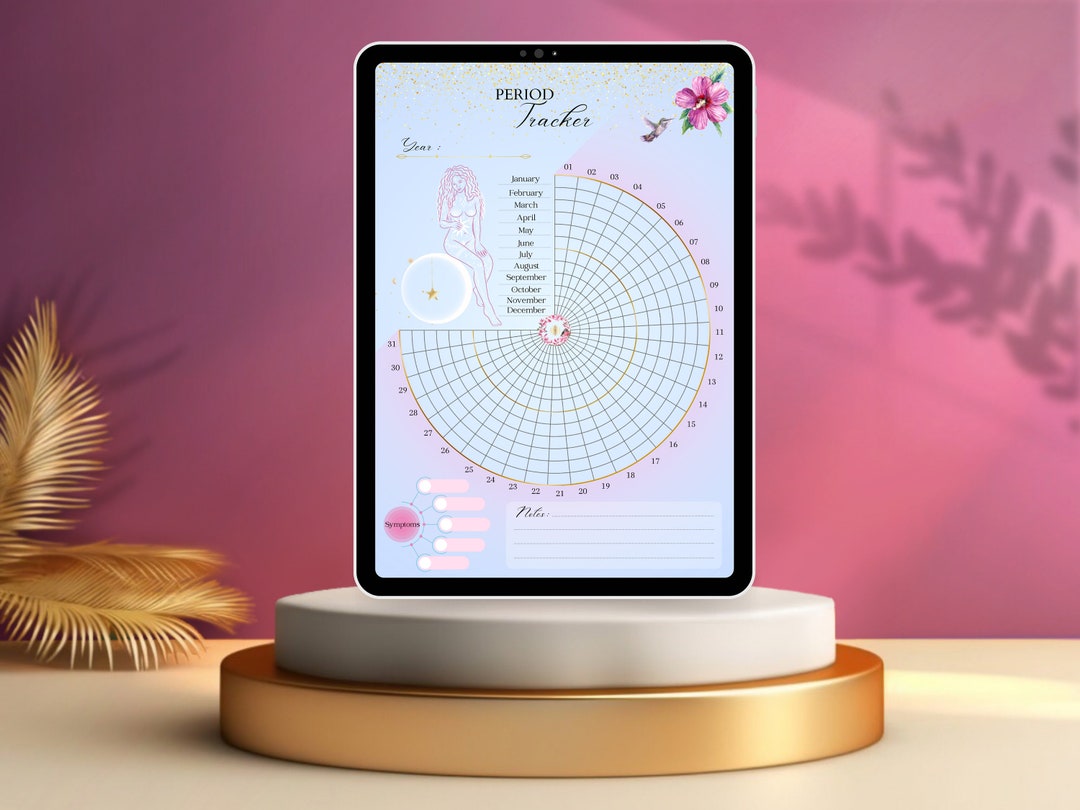 Period Tracker Light Blue Hummingbirds and Cherry Tree Theme ...
