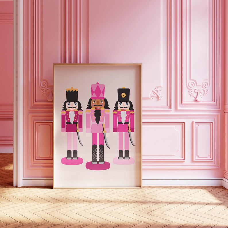 Pink Nutcracker Holiday Print | Digital Download | Pink Christmas ...